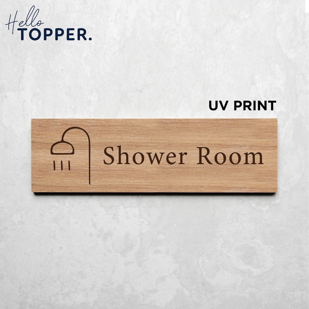 Jual Shower Room Sign Board UV Print Kayu - Kyoto Style Signage ...
