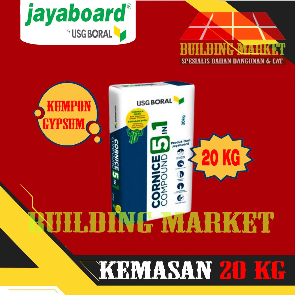Jual DEMPUL GIPSUM JAYABOARD CORNICE ADHESIVE KUMPON GYPSUM COMPOUND ...