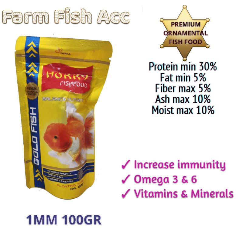 Jual HOKKY GOLD FISH 100GR JAPFA PAKAN IKAN MAS PREMIUM GIZI SEIMBANG ...