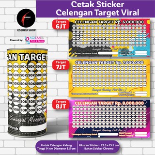 Jual Cetak Sticker Celengan Target Tabungan (Khusus order stickernya ...