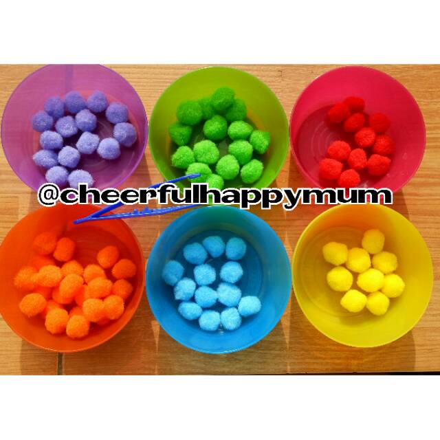 Jual Sorting color package / Pompom pom pom / Counting Chips / Tweezer ...