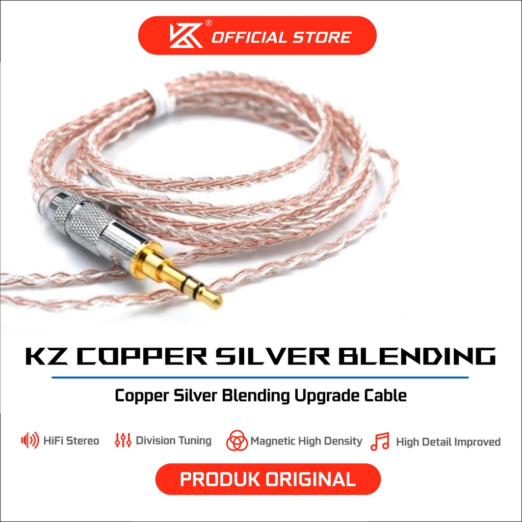 Jual KZ Cable Copper Silver Blending Upgrade Cable - Pin A / B / MMCX ...