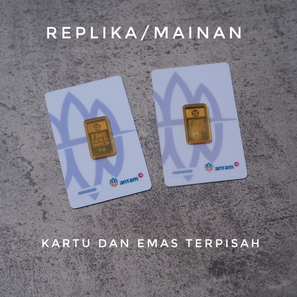 Jual KARTU TERPISAH REPLIKA LOGAM MULIA EMAS DESAIN BARU MAINAN ...