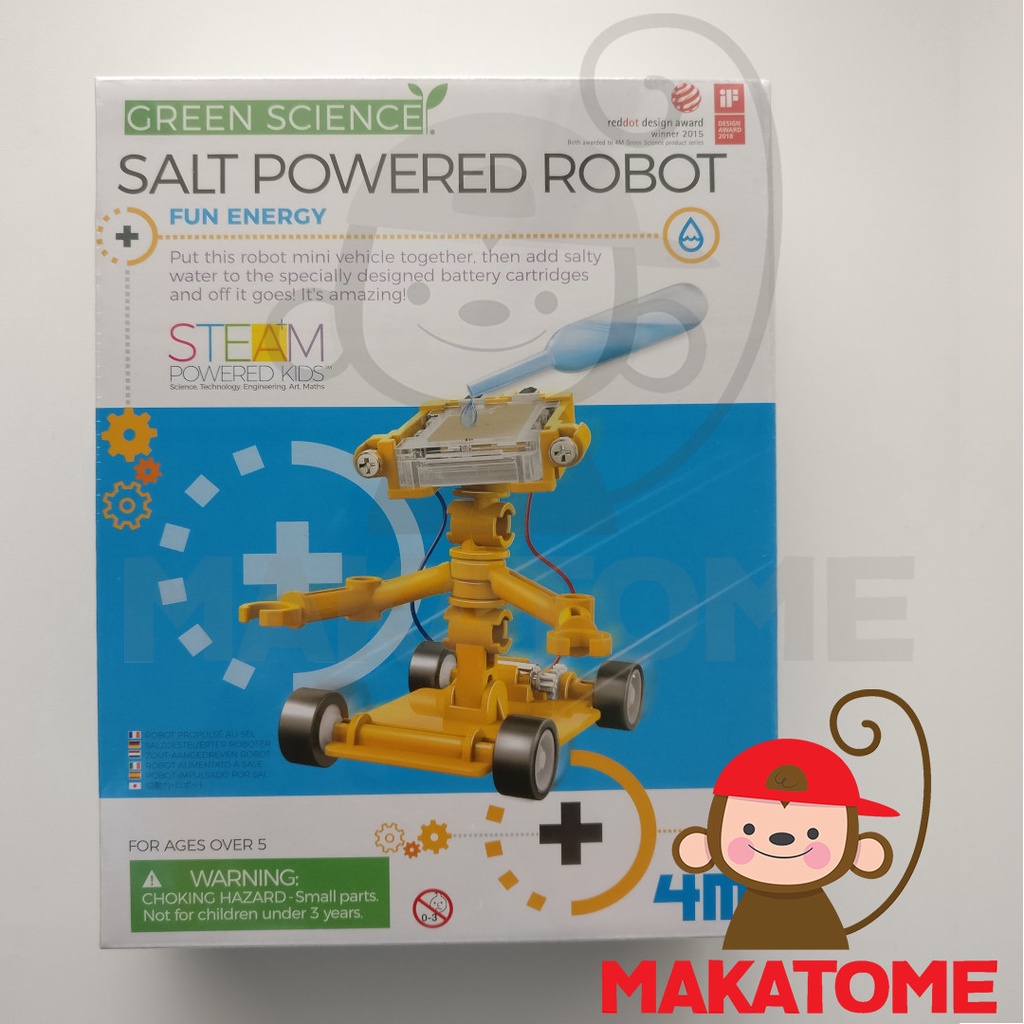 Jual 4M Green Science SALT POWERED ROBOT air asin laut garam mainan ...
