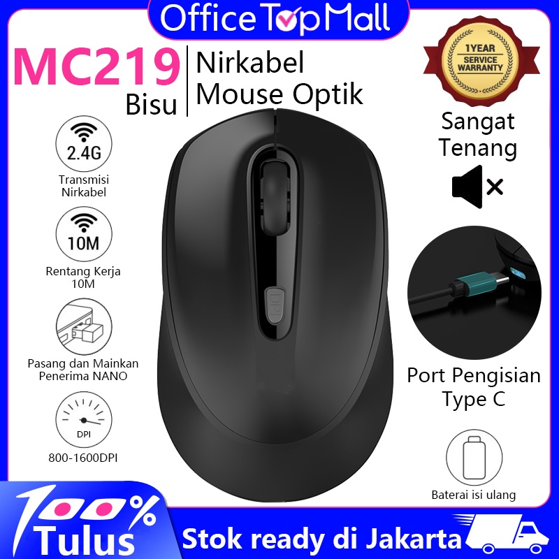 Jual Mouse wireless Mouse 2.4G mouse wireless rechargeable Silent 1600 ...