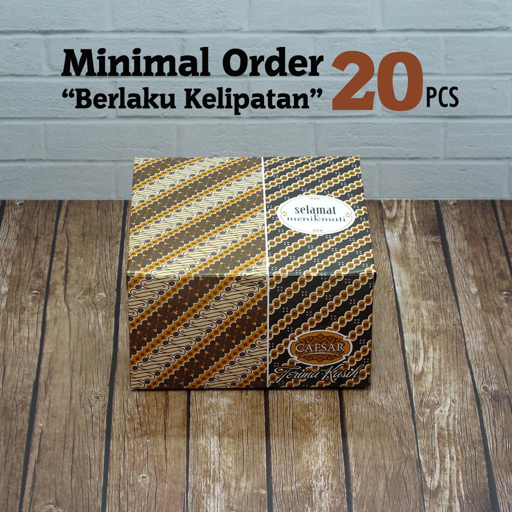 Jual Dus Box Kue / Dus Box Snack Caesar Batik Ukuran 12 x 12 x 7 cm ...
