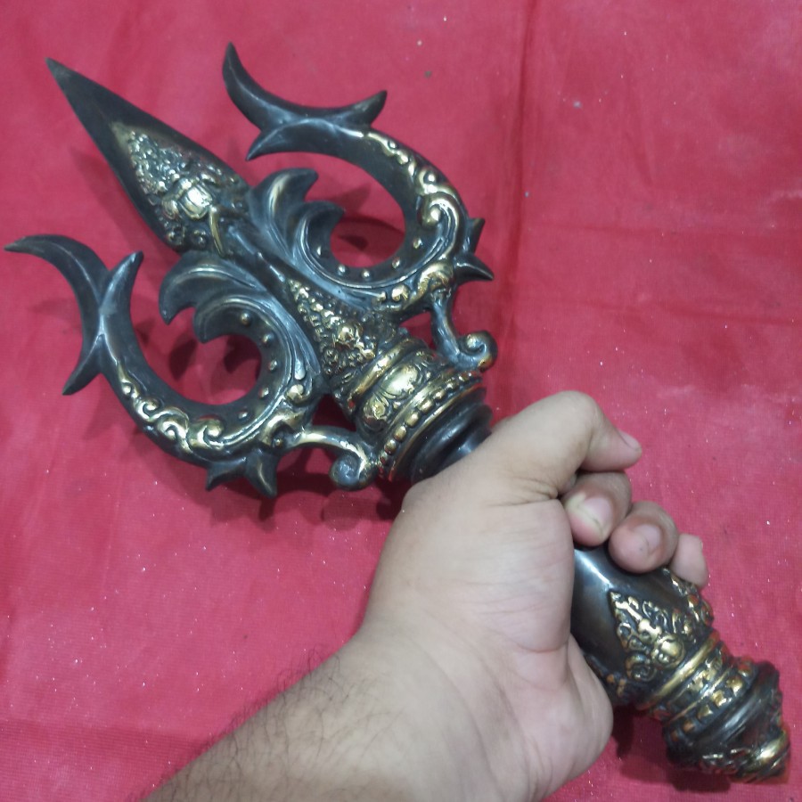 Jual Trisula Weda Satu Mata Tunggal Bahan Kuningan Warna Hitam ...