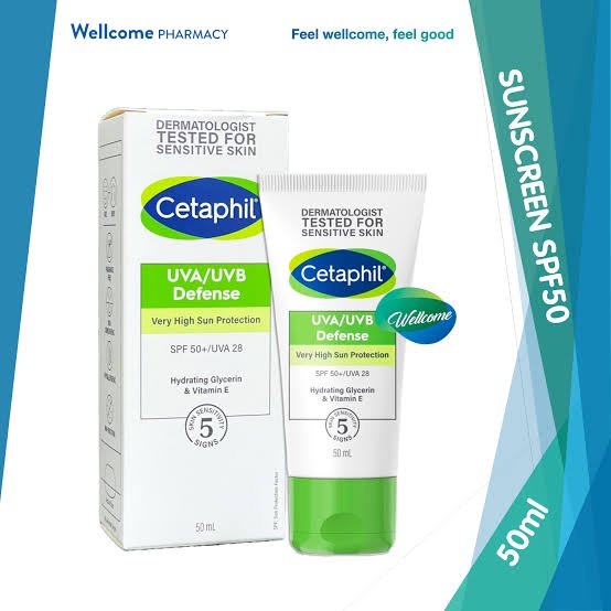Jual Cetaphil UVA/UVB defence spf 50 plus 50ml | Shopee Indonesia
