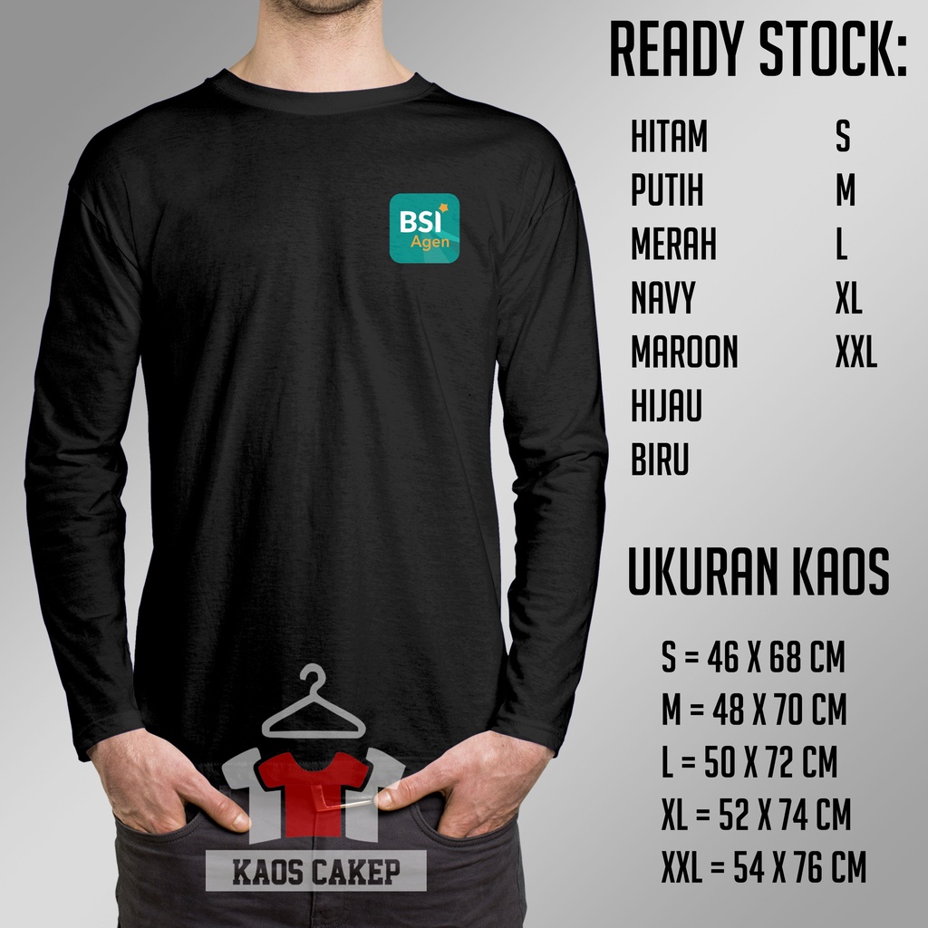 Jual Kaos Agen BSI Bank Syariah Indonesia Logo Lengan Panjang Baju ...