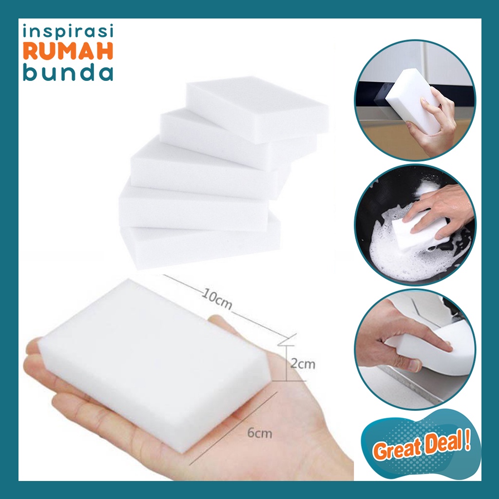 Jual NANO MAGIC SPONGE PUTIH/ SPONS AJAIB / BUSA PEMBERSIH SERBAGUNA ...