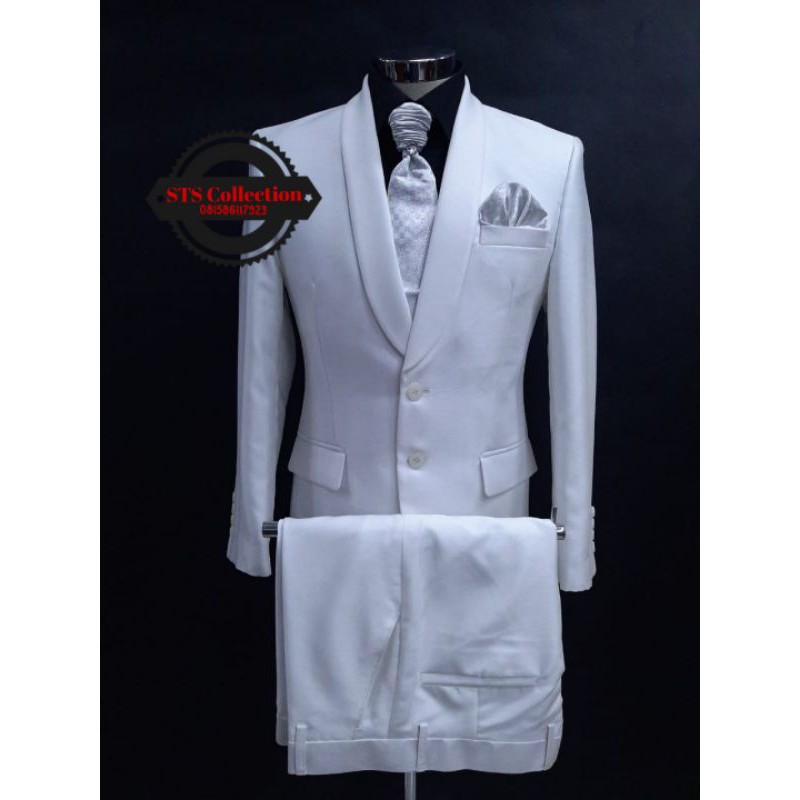 Jual Jas celana putih / Jas pengantin modern putih / Jas modern putih ...