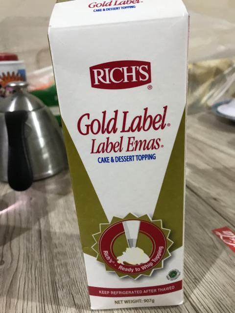 Rich Gold Label Whipping / Rich’s Chocolate Whipping / Non Dairy ...