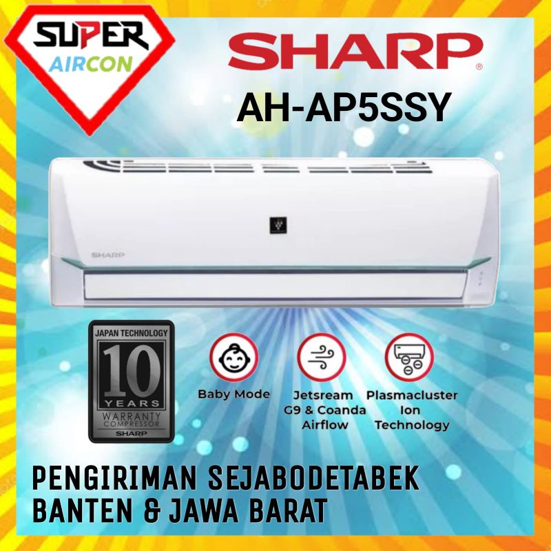 Jual AC SHARP AH - AP 5 SSY THAILAND 1/2 PK AH-AP5SSY HARGA UNIT ONLY | Shopee Indonesia