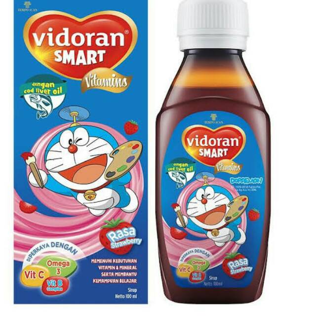 Jual Vidoran Smart Syrup Jeruk Strawberry- Multivitamin Mineral Minyak ...
