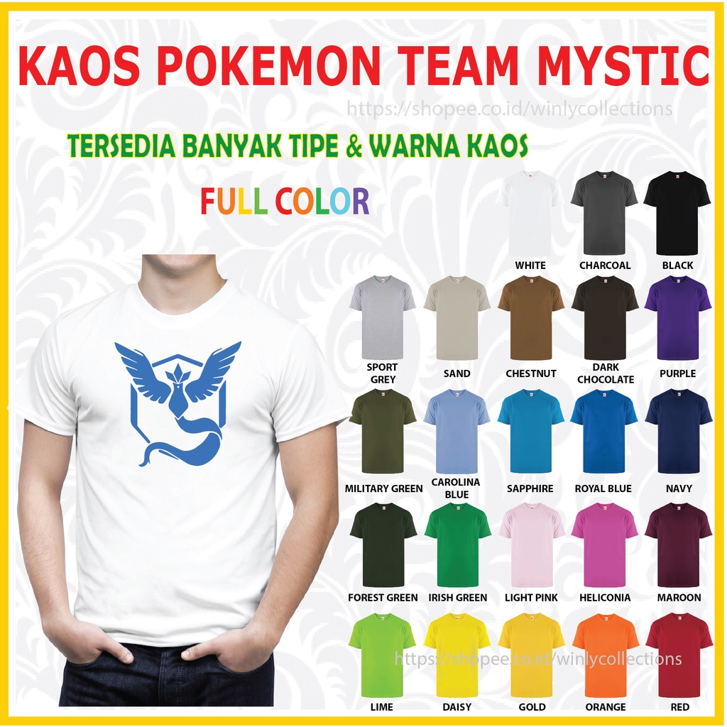 Jual KAOS PRIA WANITA Pokemon Team Mystic KATUN ADEM UKURAN ANAK-ANAK ...