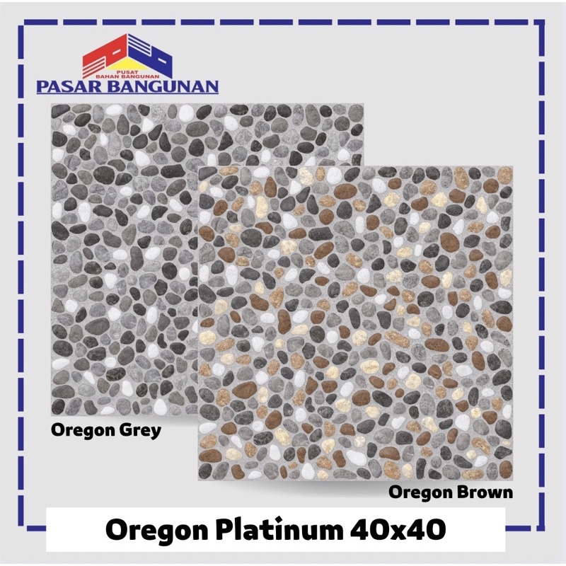 Jual Keramik Asia Oregon Grey / Brown 40x40 KW A | Shopee Indonesia