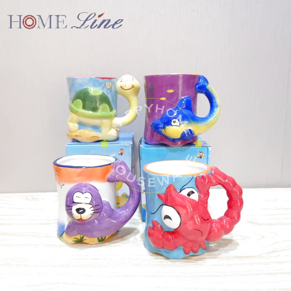 Jual HOMELINE Mug Keramik Gagang/ Gelas Keramik Motif Animal Yang ...
