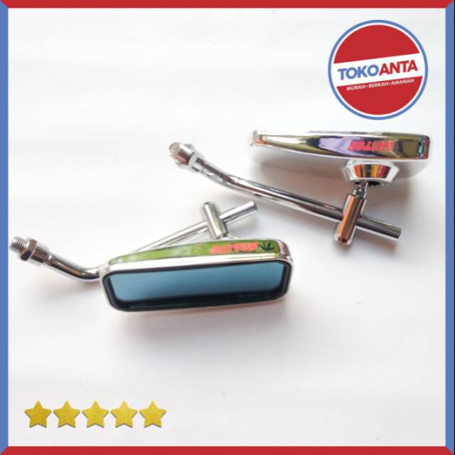 Jual Spion Honda CB GL Megapro Tiger Modifikasi Replika Model Daytona Drat 14 Krom Kaca Biru ...