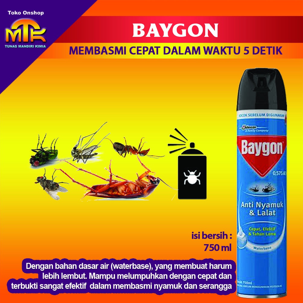 Jual BAYGON Aerosol Waterbase Membasmi Nyamuk Mati Dalam 5 Detik ...