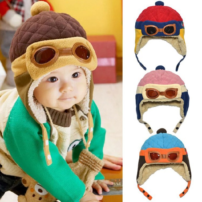 Jual Topi pilot anak /topi pilot bayi / pilot hat / topi anak / kupluk ...
