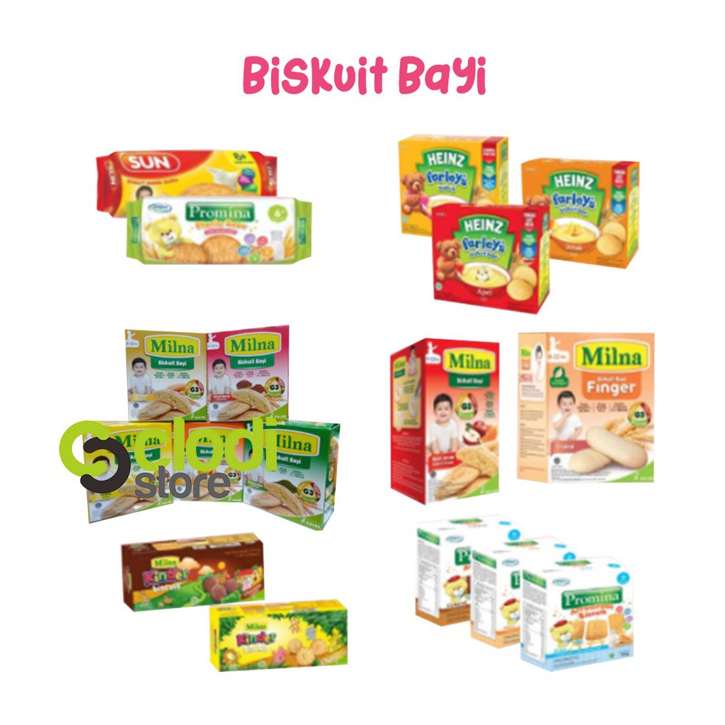 Jual Promina Biskuit Marie Roll Sun Milna susu 6mo+ Snack MPASI / Snack ...
