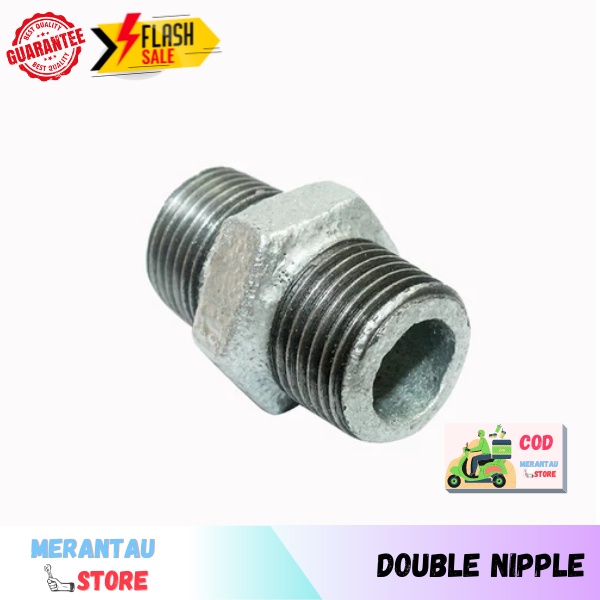 Jual Doubel Nepel Dobel Doble Double Nipple Besi Galvanis 1 Inch | Shopee Indonesia