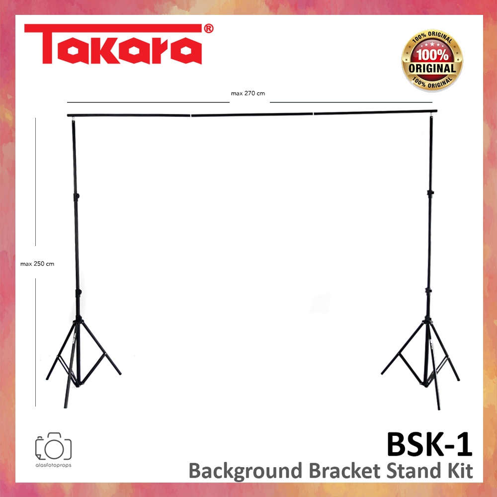 Jual TAKARA BSK-1 Background Bracket Stand Kit / Tiang Backdrop Foto ...