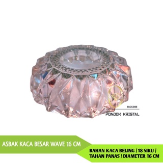Jual Asbak Kaca Beling Jumbo Motif Kristal Wave / Asbak Unik Portable ...