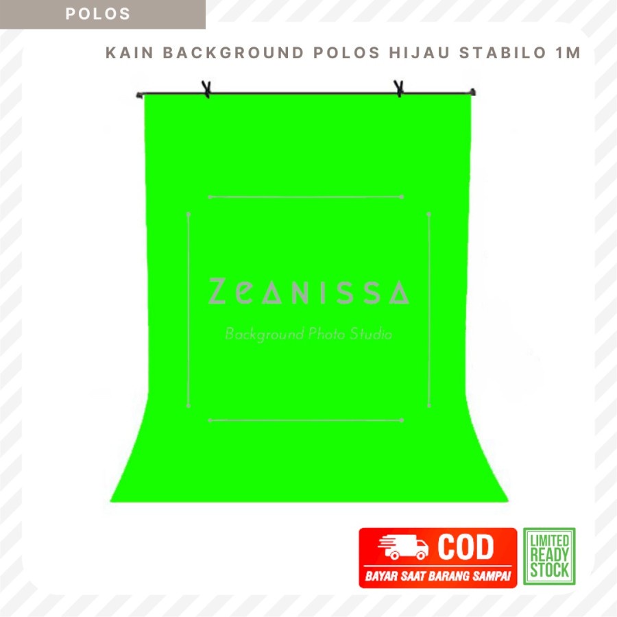 Jual Kain Background Backdrop zoom Foto polos hijau greenscreen stabilo ...
