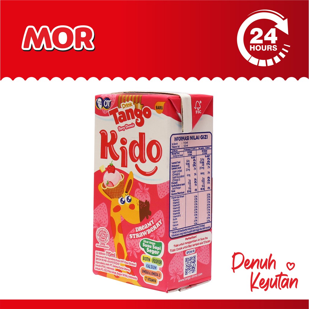 Jual TANGO KIDO Drink Susu UHT Sapi Segar 115 ml - Strawberry Indonesia ...