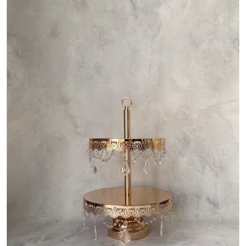 Jual 2 Tiers Cake Stand / Rak Kue Susun Tingkat / Tempat Kue / Wadah Kue | Shopee Indonesia