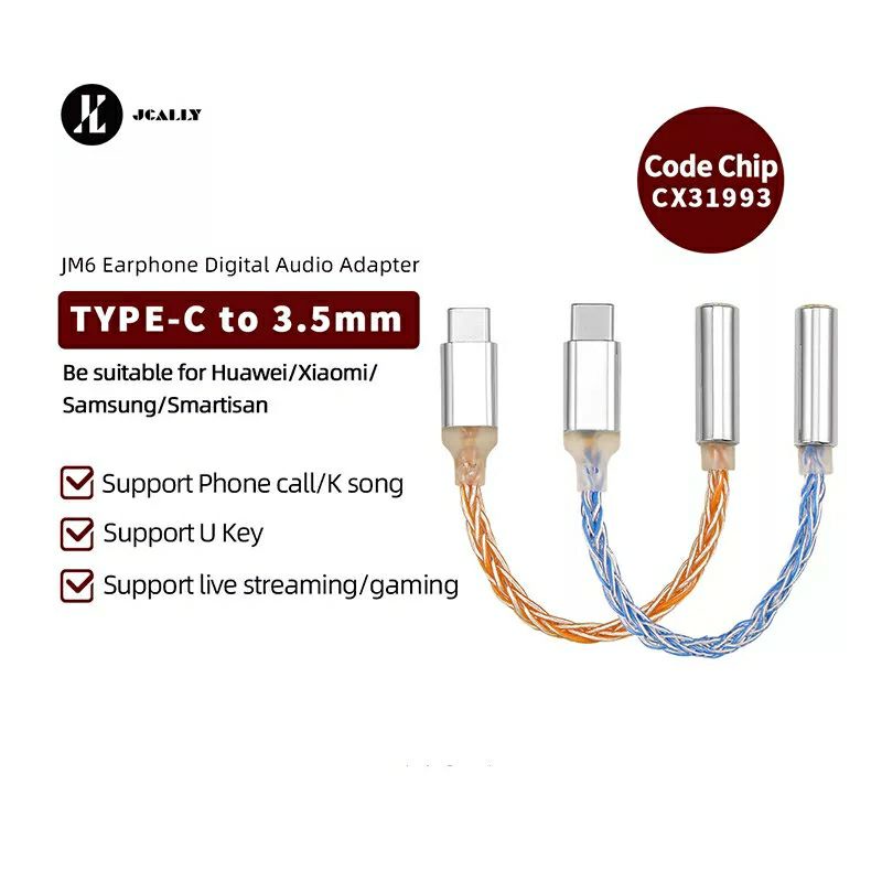 Jual JCALLY JM6 JM06 CX31993 alternatif untuk Conexant CXPRO CX PRO DAC Dongle USB Type C ...