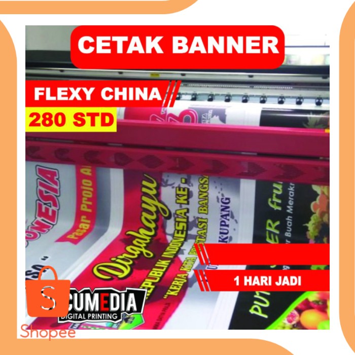 Jual Cetak Print Banner Spanduk Baliho Flexi 280 High Resolution - 280 Indonesia|Shopee Indonesia