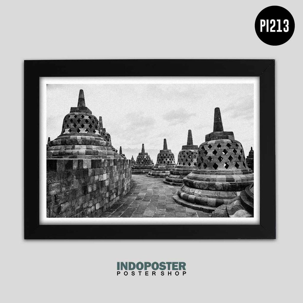 Jual Poster Candi Borobudur Monochrome Travel A3 45x30cm | Shopee Indonesia