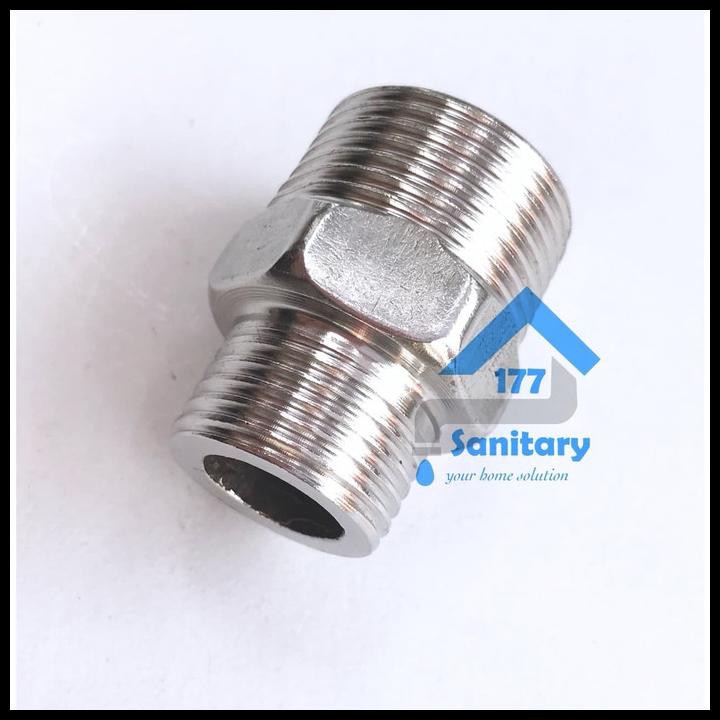 Jual BEST SELLER DOUBLE NEPEL STAINLESS 1/2 DAN 3/4 DN34-DOBEL NEPEL ...
