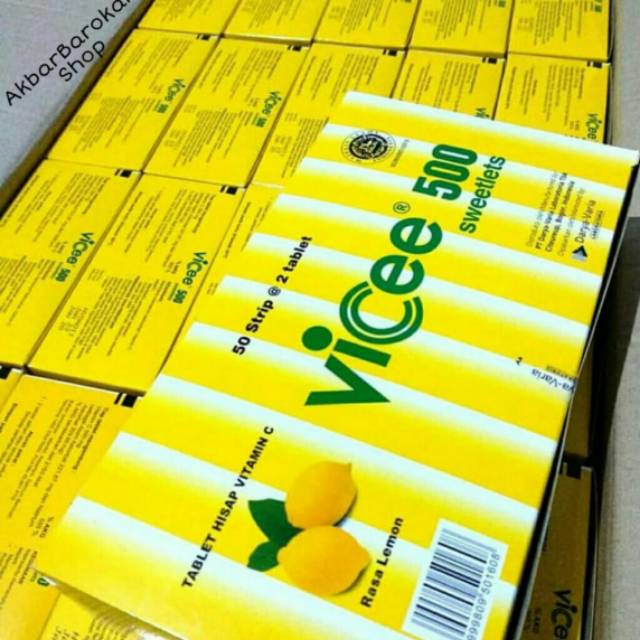 Jual Vitamin C Vicee 500 Rasa Lemon ( Perbox ) | Shopee Indonesia