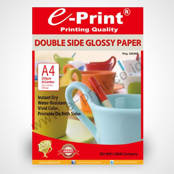 Jual KERTAS FOTO 2 SISI/ DOUBLE SIDE GLOSSY PAPER A4 230 GRAM Indonesia ...