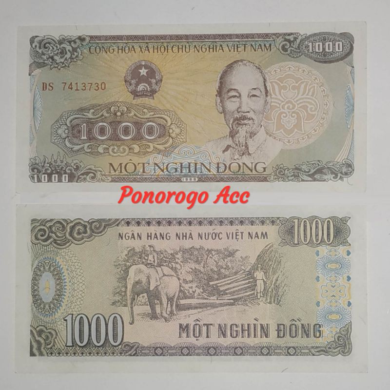 Jual GRESS Uang Kuno 1000 Dong Vietnam 1000 Mot Nghin Dong Viet Nam