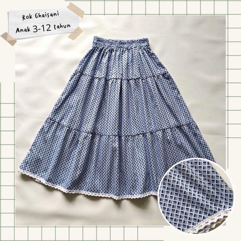 Jual Rok anak perempuan panjang usia 3 - 12 tahun rok anak motif rok ...