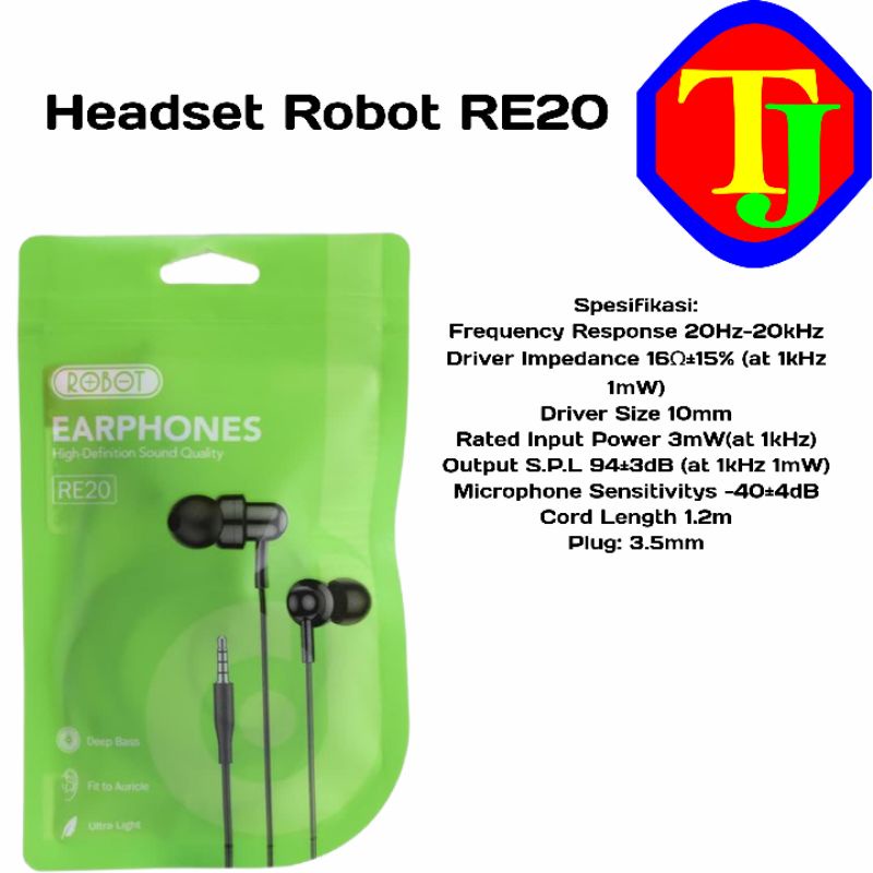 Jual Headset Robot RE20 Wired Headset Wired Earphone Bass Android ...