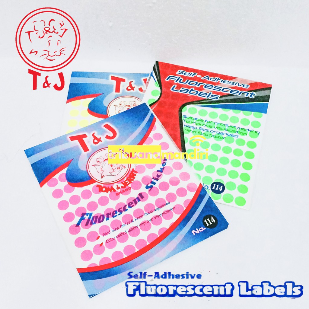 Jual Label Tom and Jerry (T&J) Fluorescent Sticker no. 114 (Bulat ...