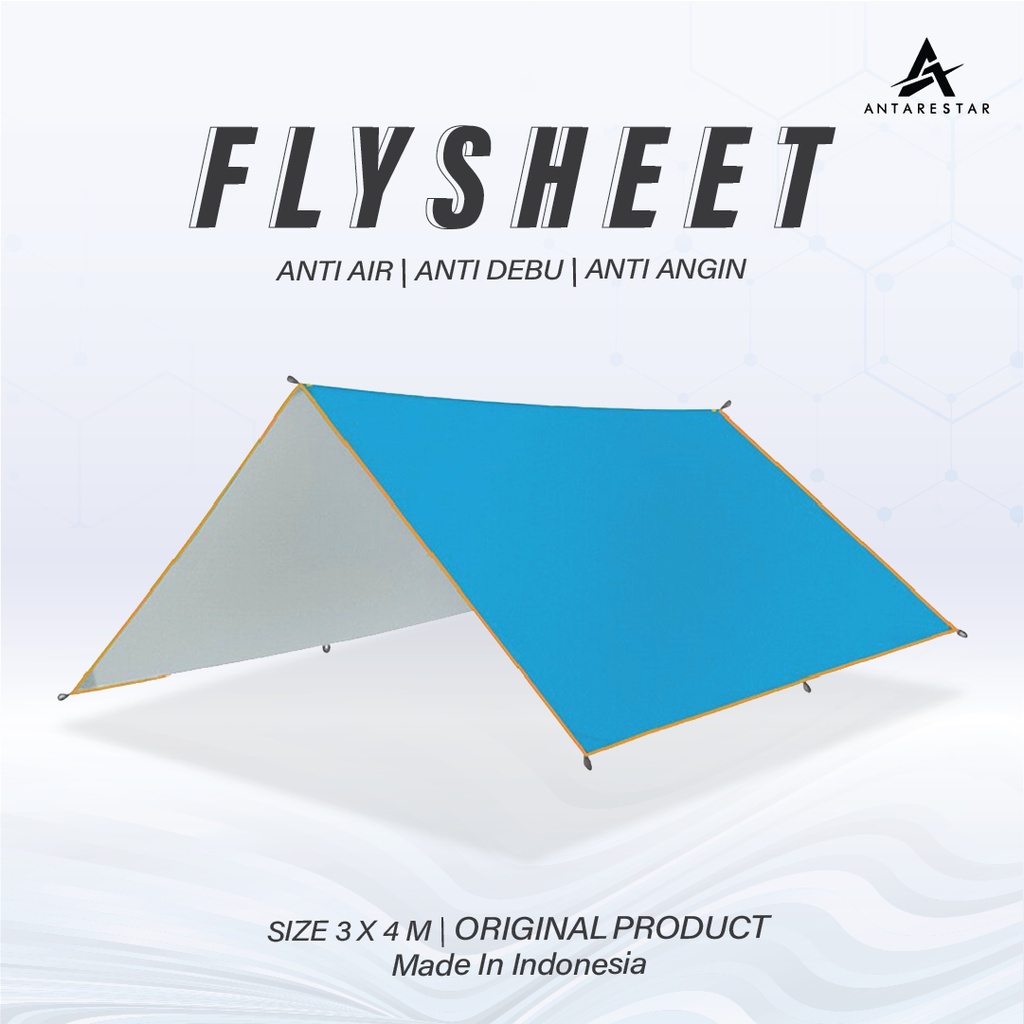 Jual FLYSHEET WATERPROOF 4X6 3X4 3X3 3X2 TENDA KEMAH TEBAL 19 LUBANG ...