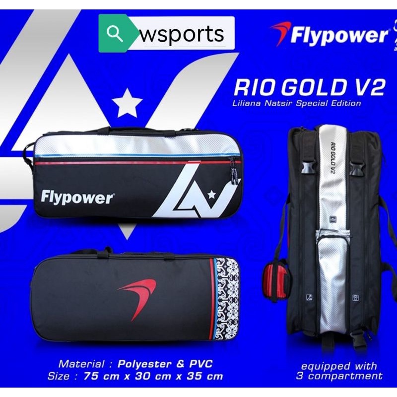 Jual Tas Badminton Flypower Rio Gold V2 SQUARE Original Indonesia ...