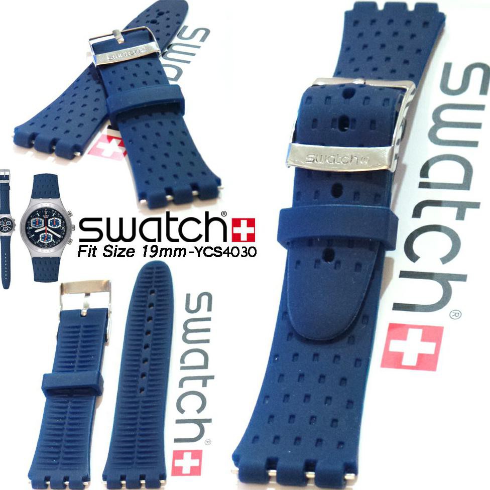 Jual Jual Swatch Strap 19mm Biru Navy Blue Tali Jam Swatch Irony Chrono