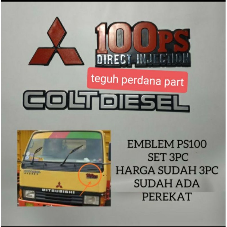 Jual emblem ps100 logo ps100 merah 1set sesui foto 3 macam udah ada lem ...