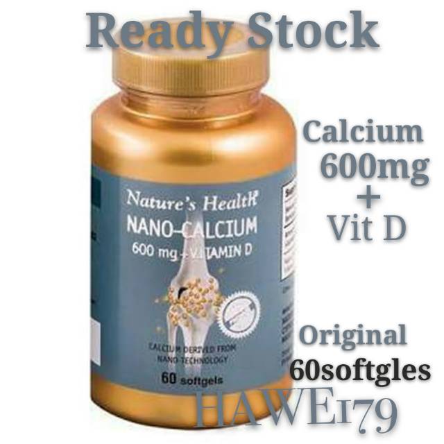 Nature's Health Nano Calcium 600mg + Vitamin D - 60 Softgles | Shopee ...