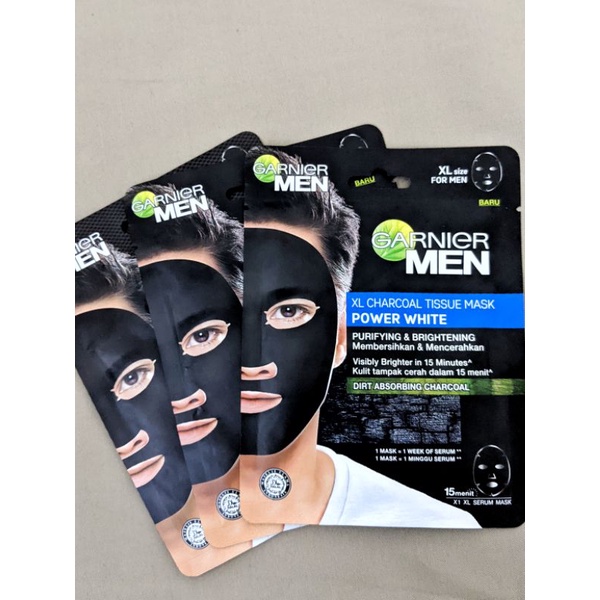 Jual Garnier Men Power White XL Charcoal Brightening Tissue Mask ... Jual Garnier Men Power White XL Charcoal Brightening Tissue Mask ...