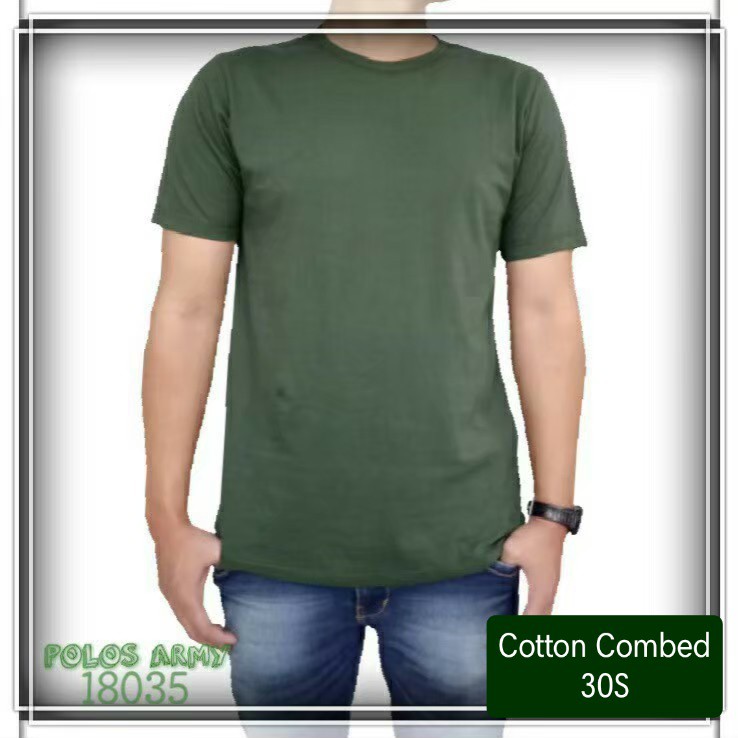 Jual Kaos Polos Cotton Combed 30s ARMY | Shopee Indonesia