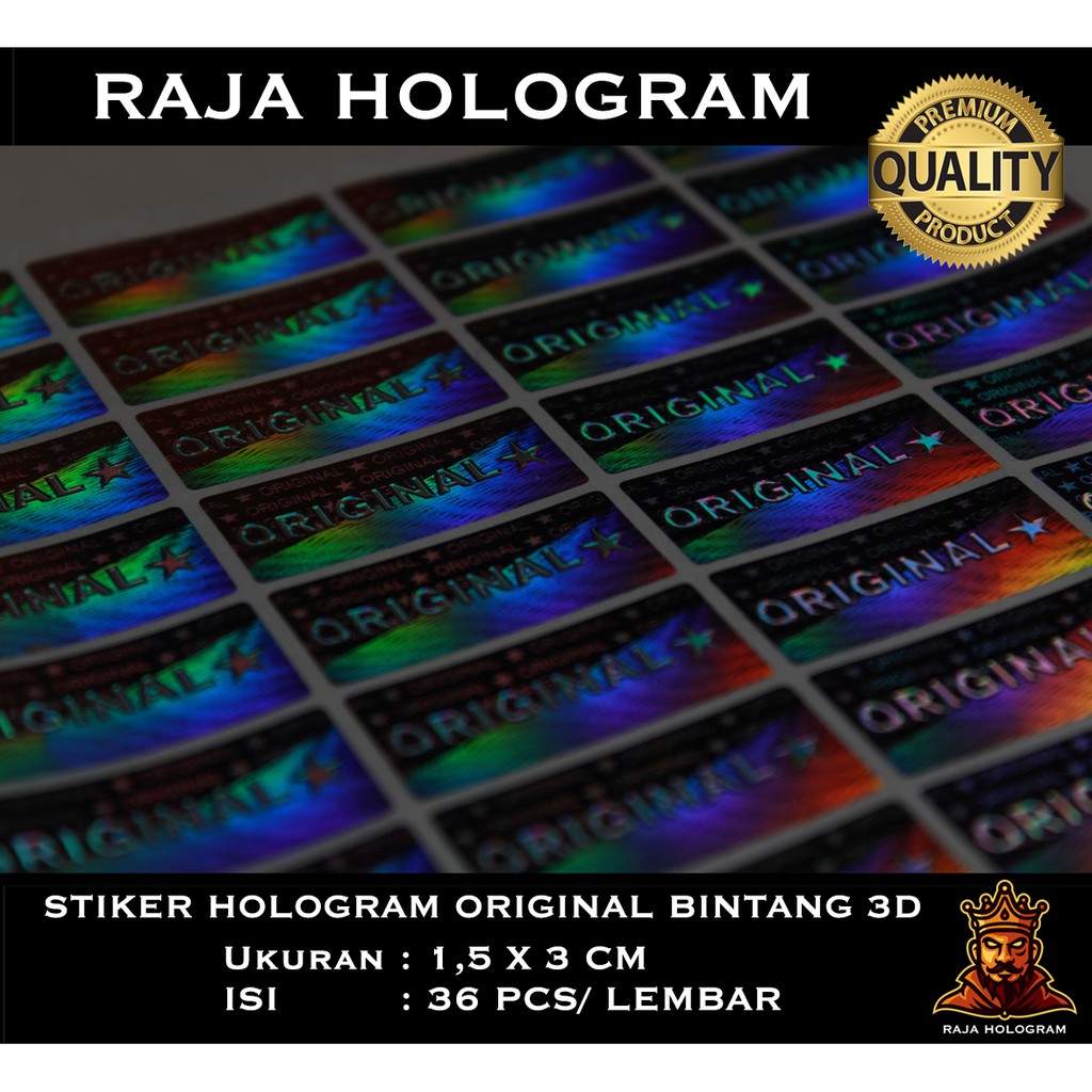 Jual STIKER HOLOGRAM ORIGINAL BINTANG NON RUSAK TAWON 3D CETAK STICKER ...