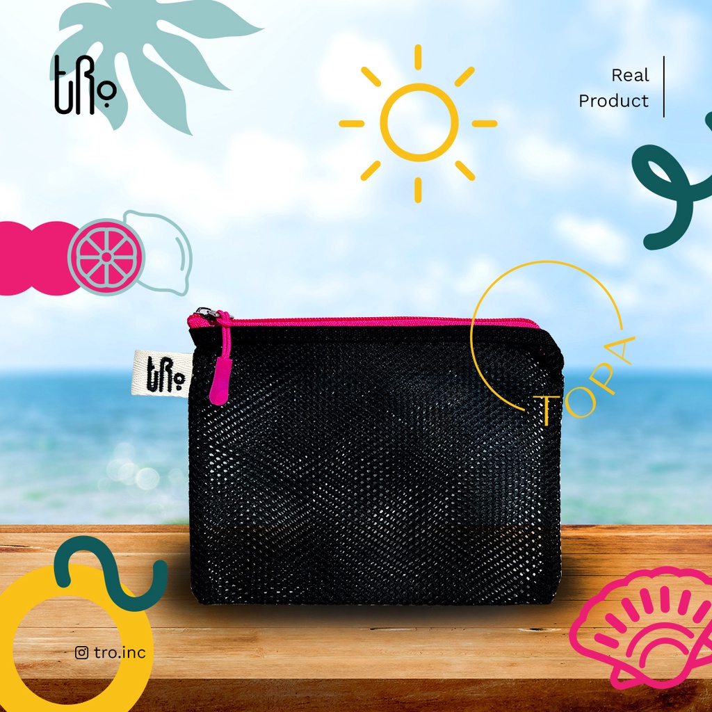 Jual Tro Inc Topa Dompet Pouch Jaring Black | Shopee Indonesia